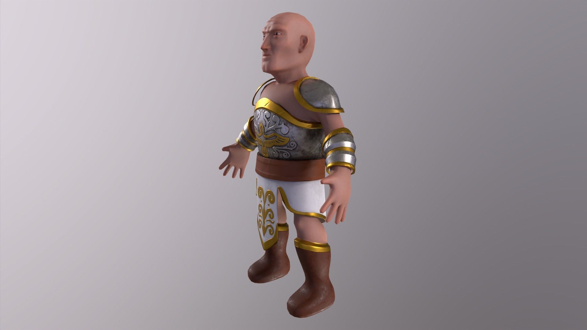 3D model Stylized Warrior with PBR material I Game Ready VR / AR / low ...