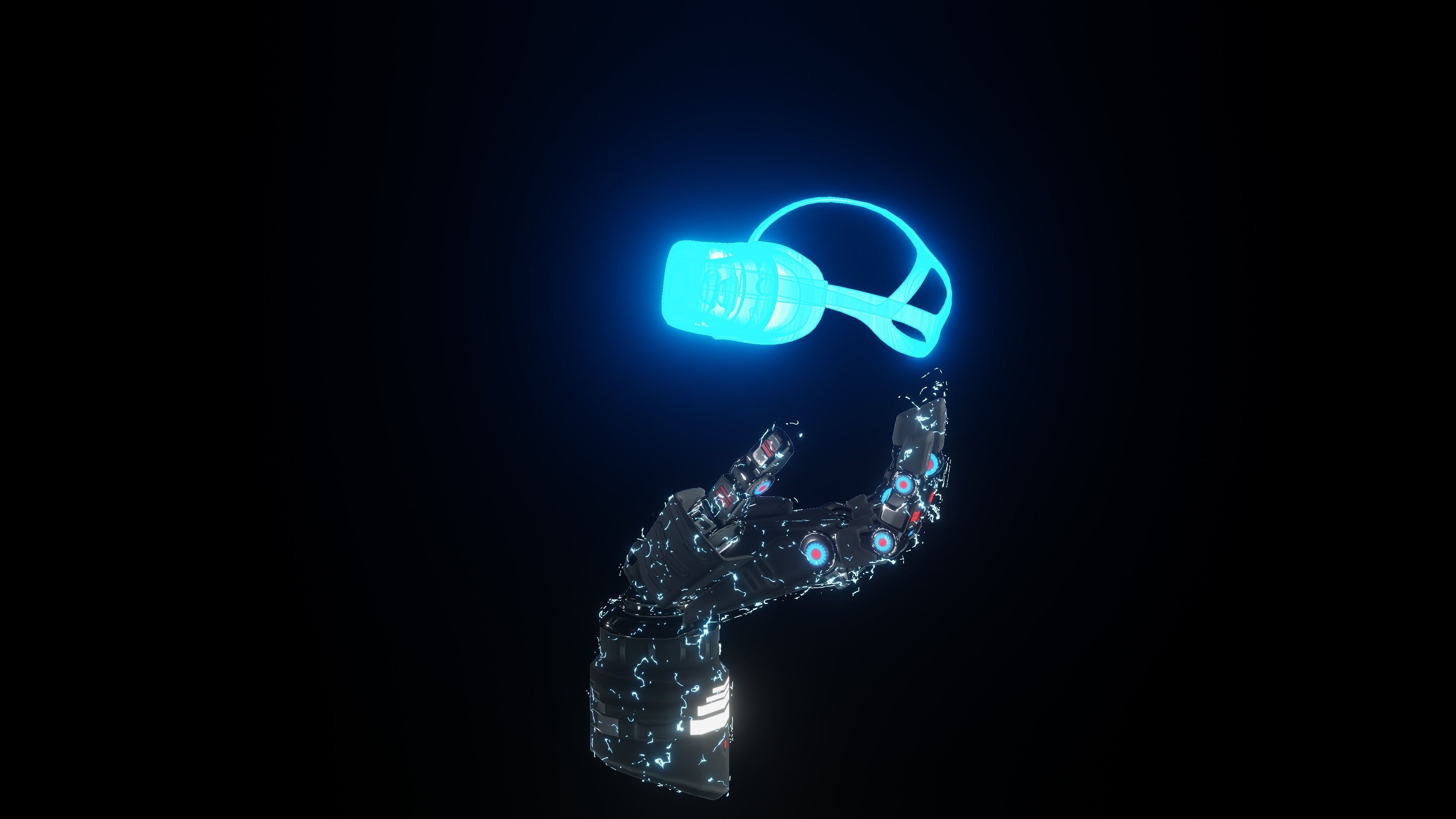 Sci-Fi Hand And VR headset 3D model animated rigged | CGTrader