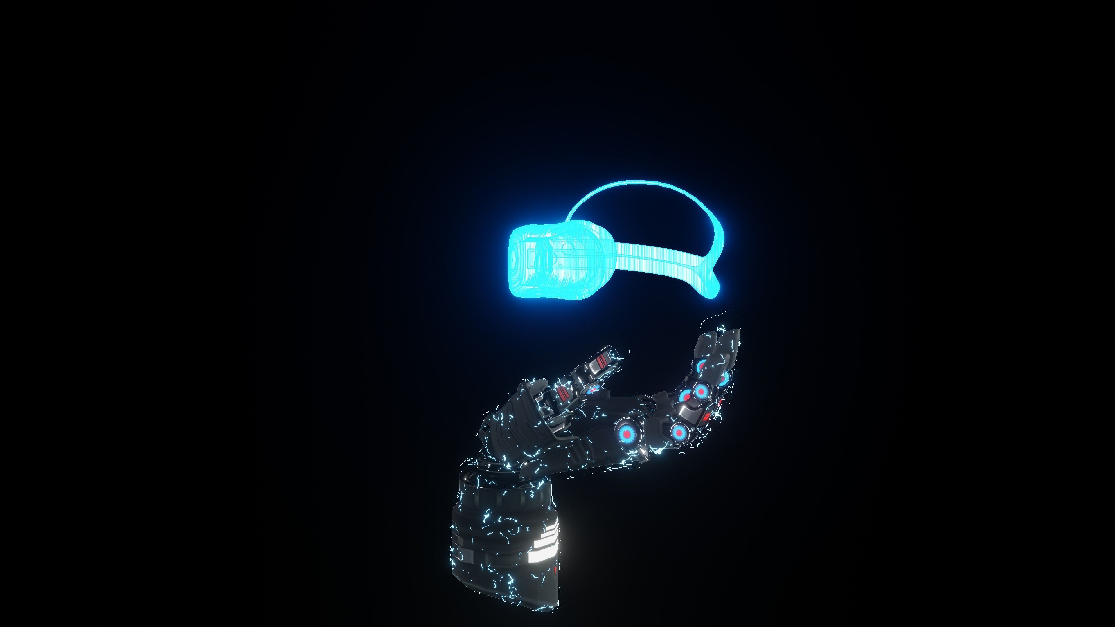 Sci-Fi Hand And VR headset 3D model animated rigged | CGTrader