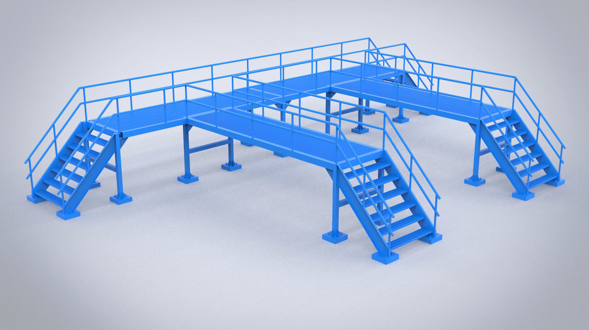 Modular industrial metal platforms 3D model | CGTrader