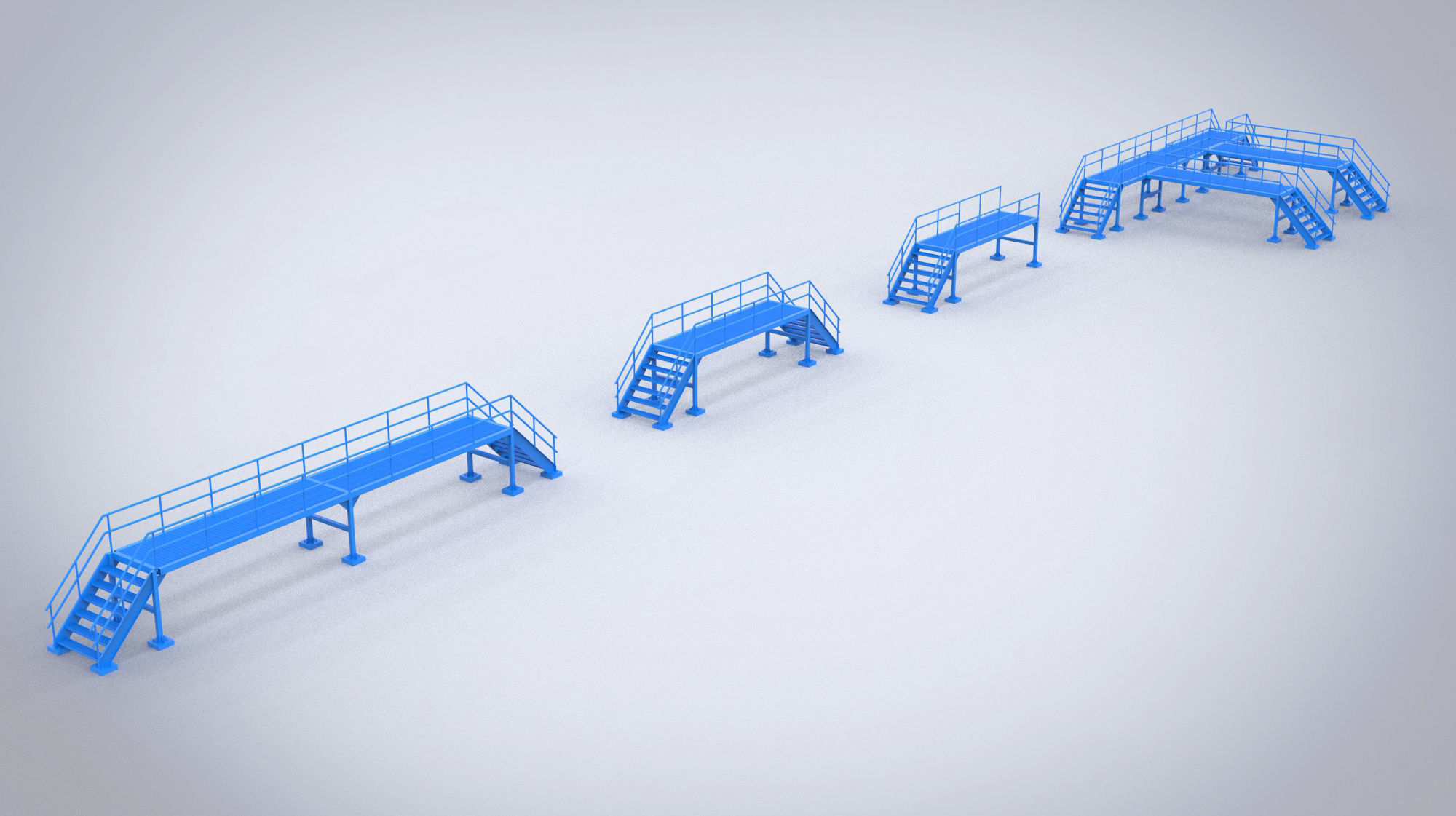 Modular industrial metal platforms 3D model | CGTrader