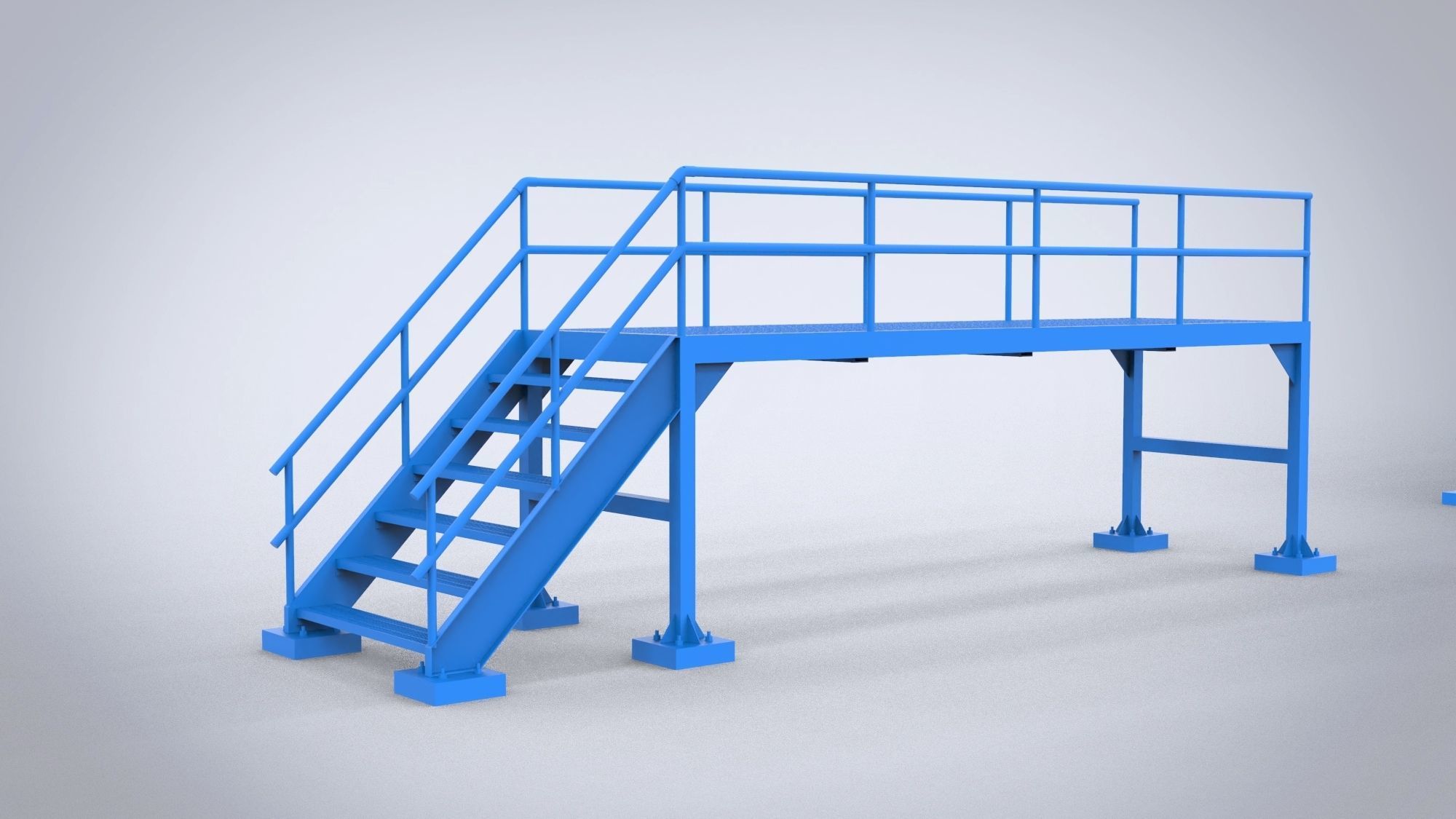 Modular industrial metal platforms 3D model | CGTrader