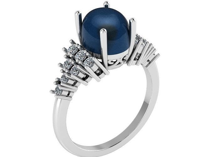 Fashion Diamond Ring 0297 3D model 3D printable | CGTrader