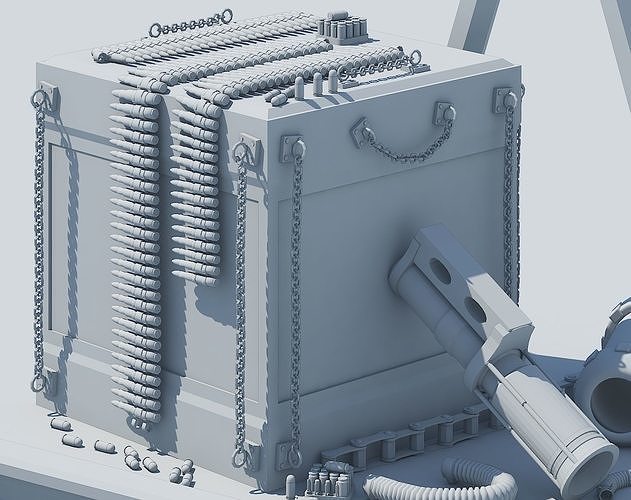 3D model Guns collection metal box with gun VR / AR / low-poly | CGTrader