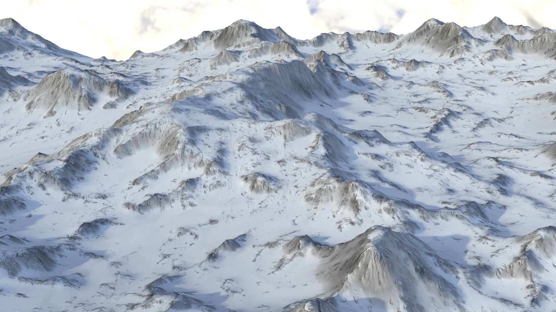 3D model Snow landscape 02 VR / AR / low-poly | CGTrader