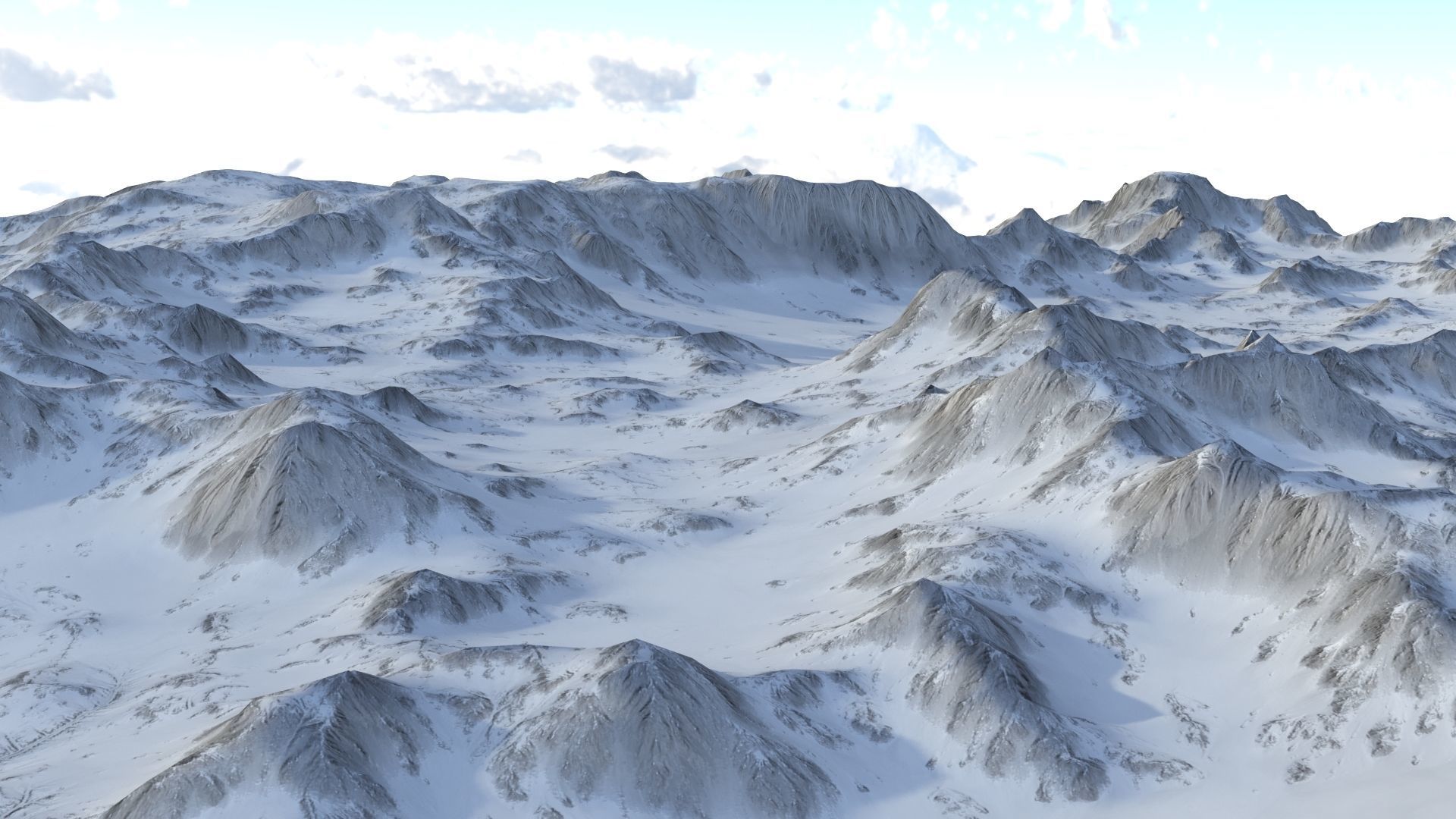 3D model Snow landscape 02 VR / AR / low-poly | CGTrader