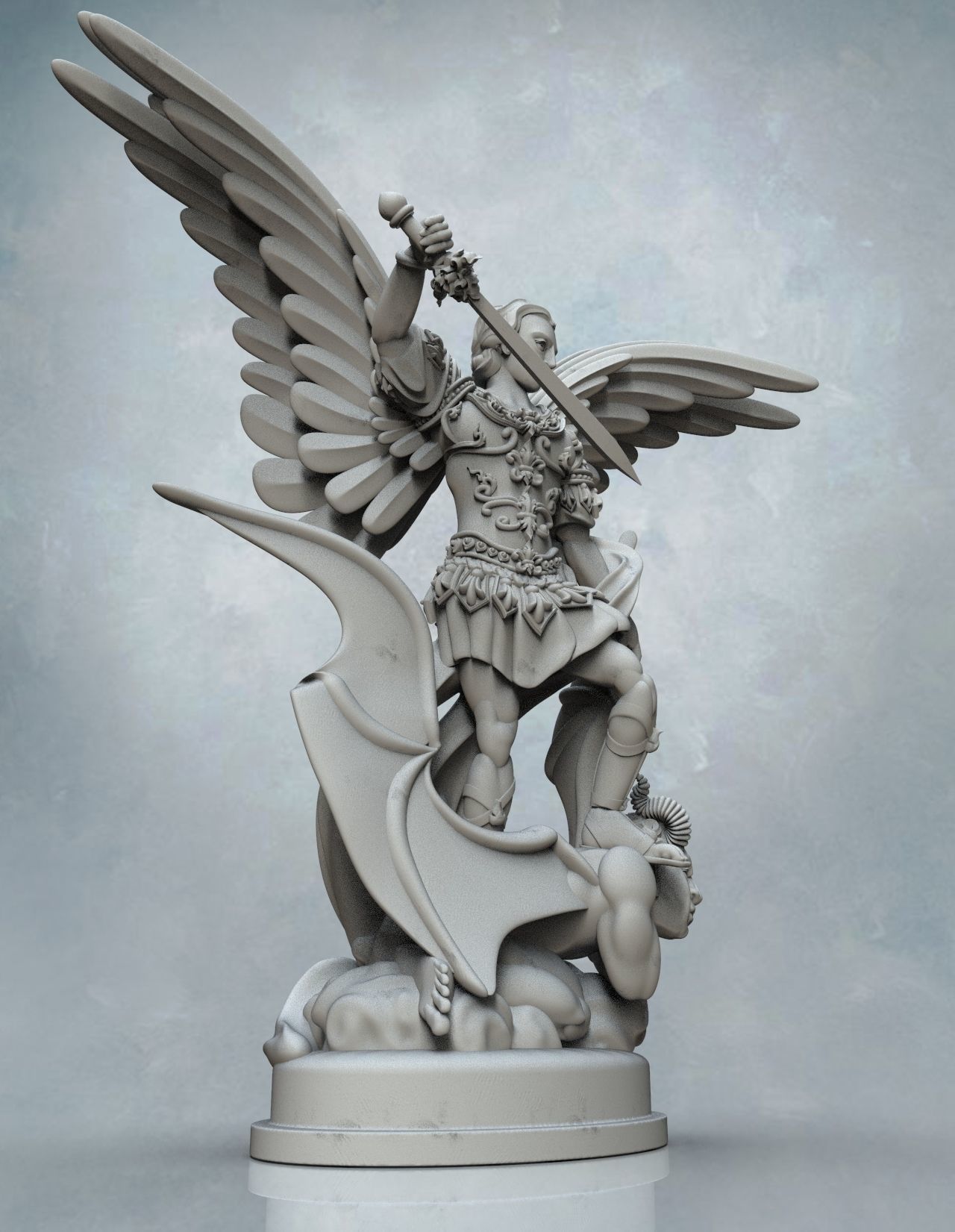 Saint Michael Amatomy And Action Sculpture File Zbrush 3D model 3D ...