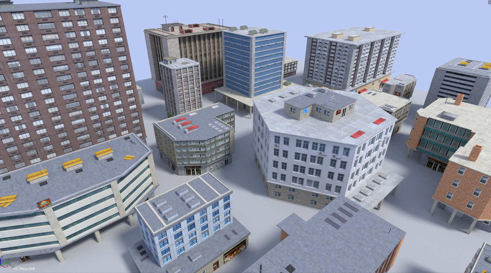 3D model 20 city building collection VR / AR / low-poly | CGTrader