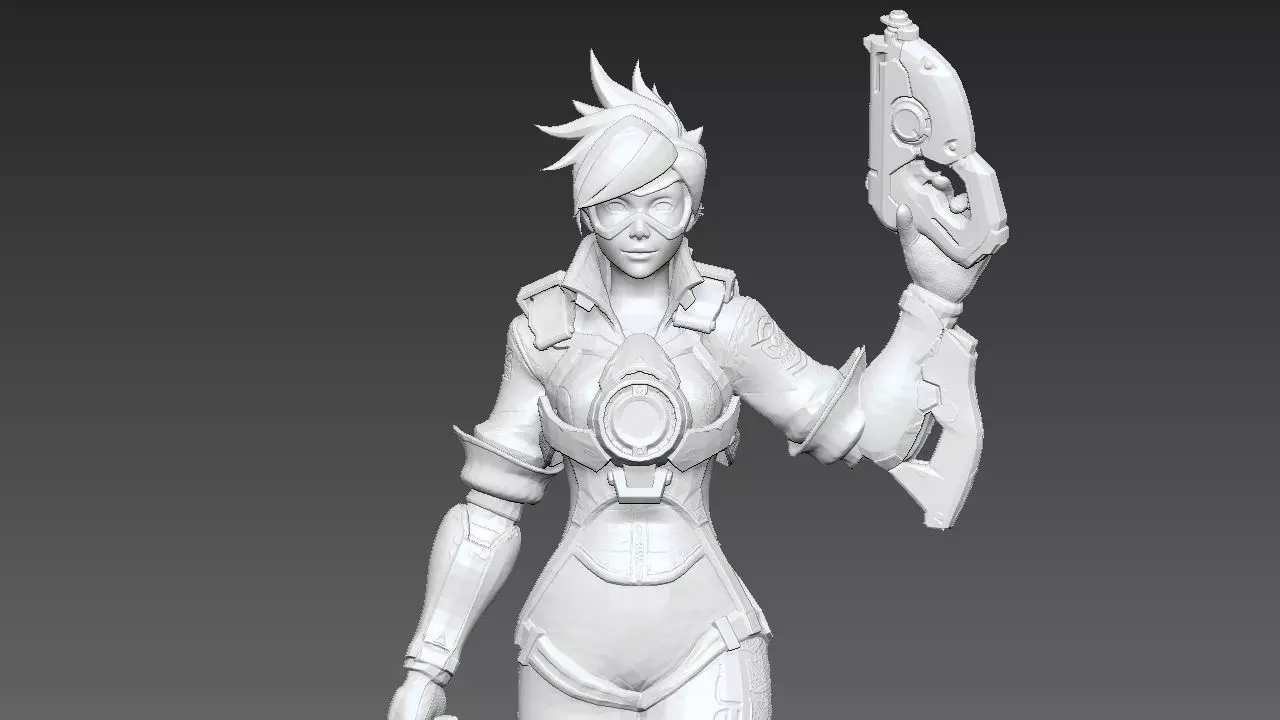 Tracer from overwatch 3D model 3D printable | CGTrader