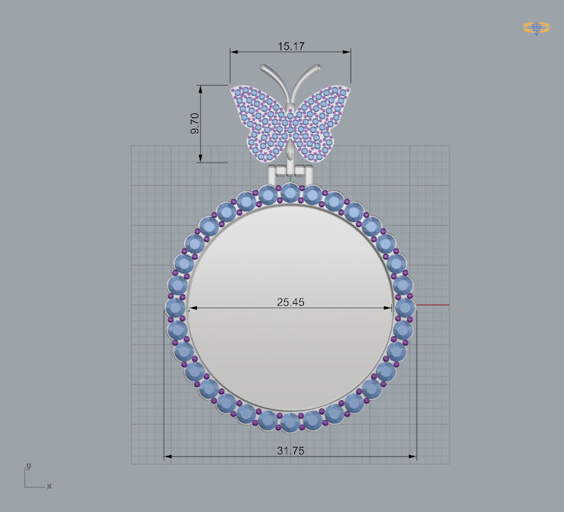 Memory pendant with butterfly 3D model 3D printable | CGTrader