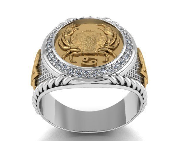 cancer ring zodiac 3D model 3D printable | CGTrader