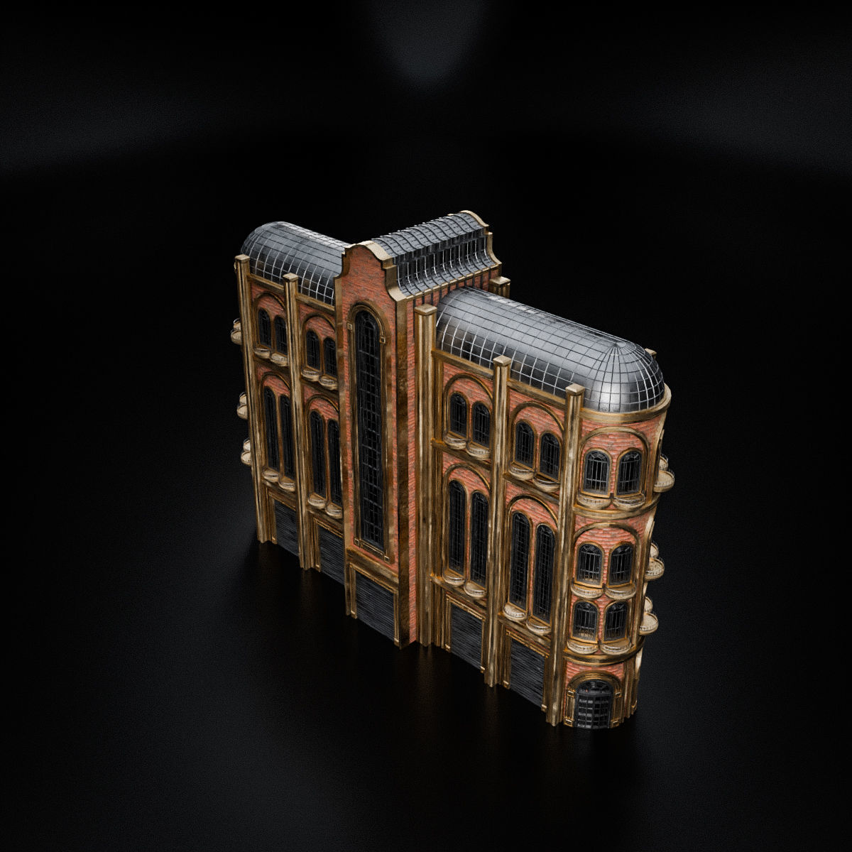 3D model ART DECO STEAMPUNK BUILDING 01 VR / AR / low-poly | CGTrader