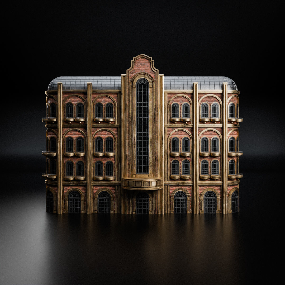 3D model ART DECO STEAMPUNK BUILDING 01 VR / AR / low-poly | CGTrader