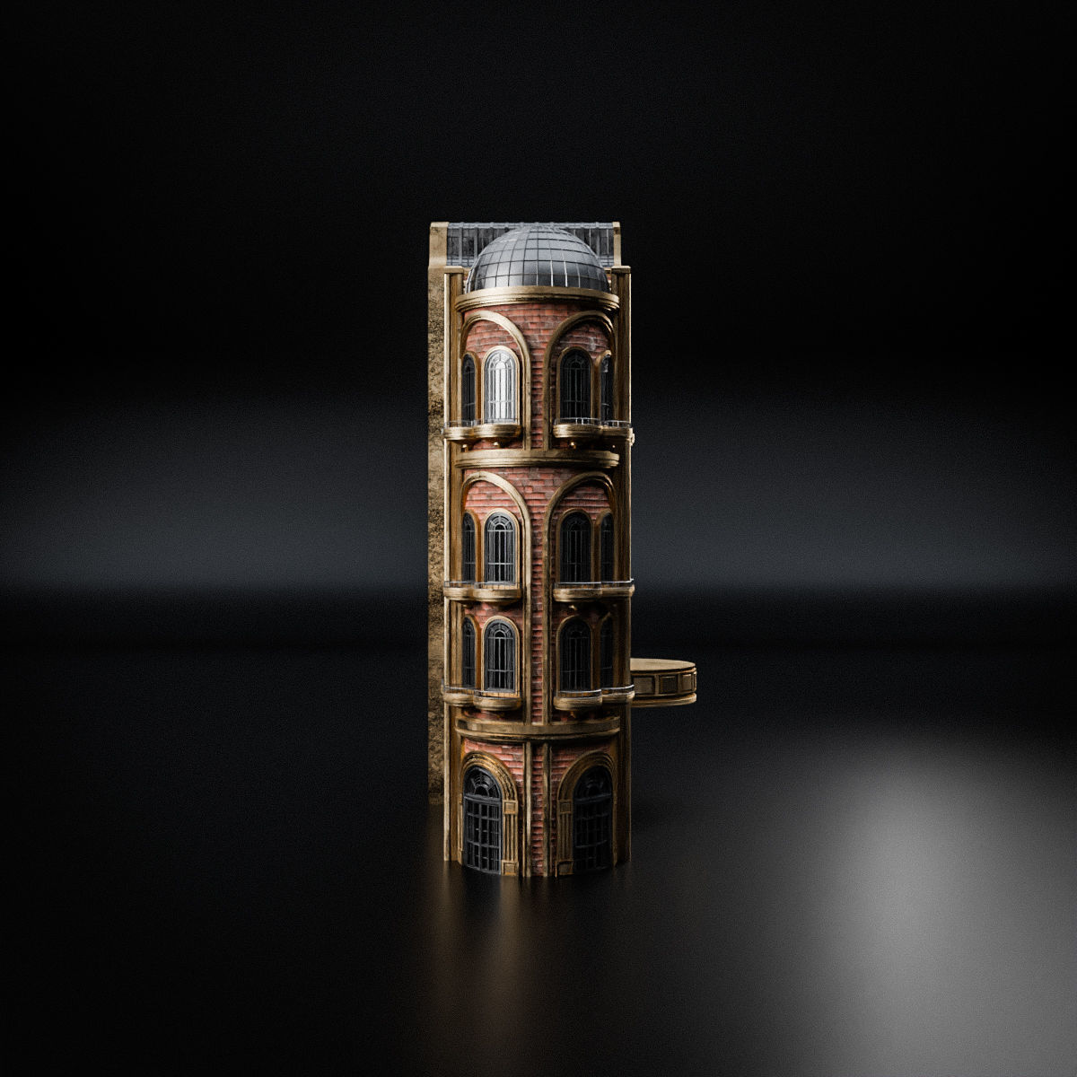3D model ART DECO STEAMPUNK BUILDING 01 VR / AR / low-poly | CGTrader