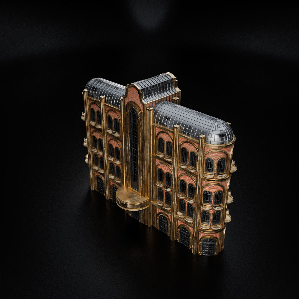 3D model ART DECO STEAMPUNK BUILDING 01 VR / AR / low-poly | CGTrader