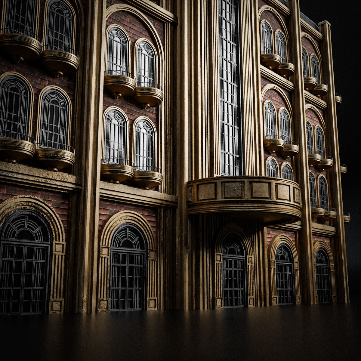 3D model ART DECO STEAMPUNK BUILDING 01 VR / AR / low-poly | CGTrader