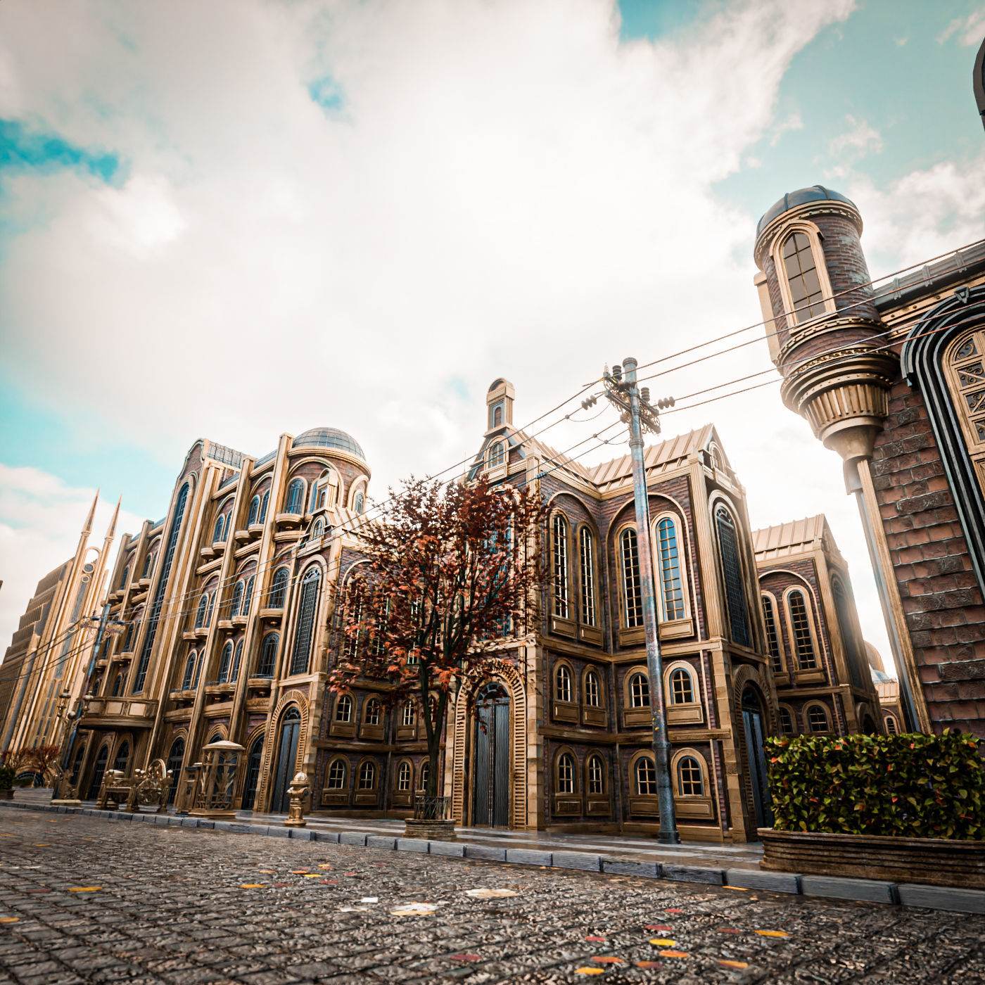 3D model ART DECO STEAMPUNK BUILDING 02 VR / AR / low-poly | CGTrader