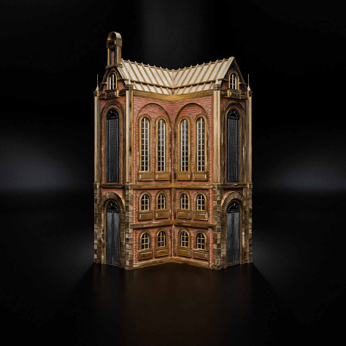 3D model ART DECO STEAMPUNK BUILDING 02 VR / AR / low-poly | CGTrader