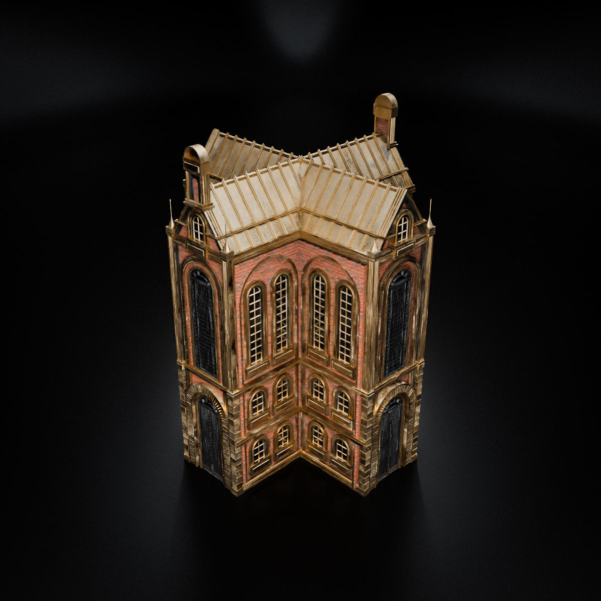 3D model ART DECO STEAMPUNK BUILDING 02 VR / AR / low-poly | CGTrader