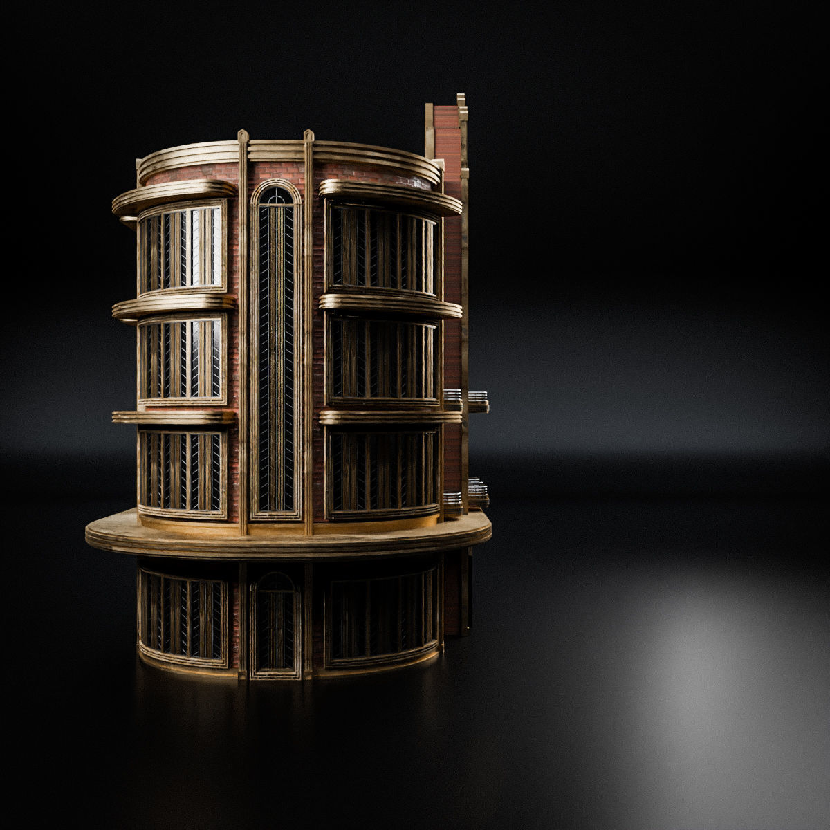 3D model ART DECO STEAMPUNK BUILDING 04 VR / AR / low-poly | CGTrader