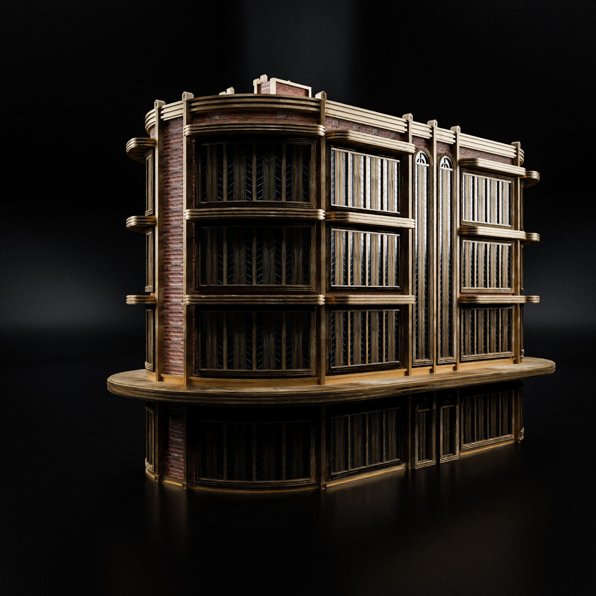 3D model ART DECO STEAMPUNK BUILDING 04 VR / AR / low-poly | CGTrader