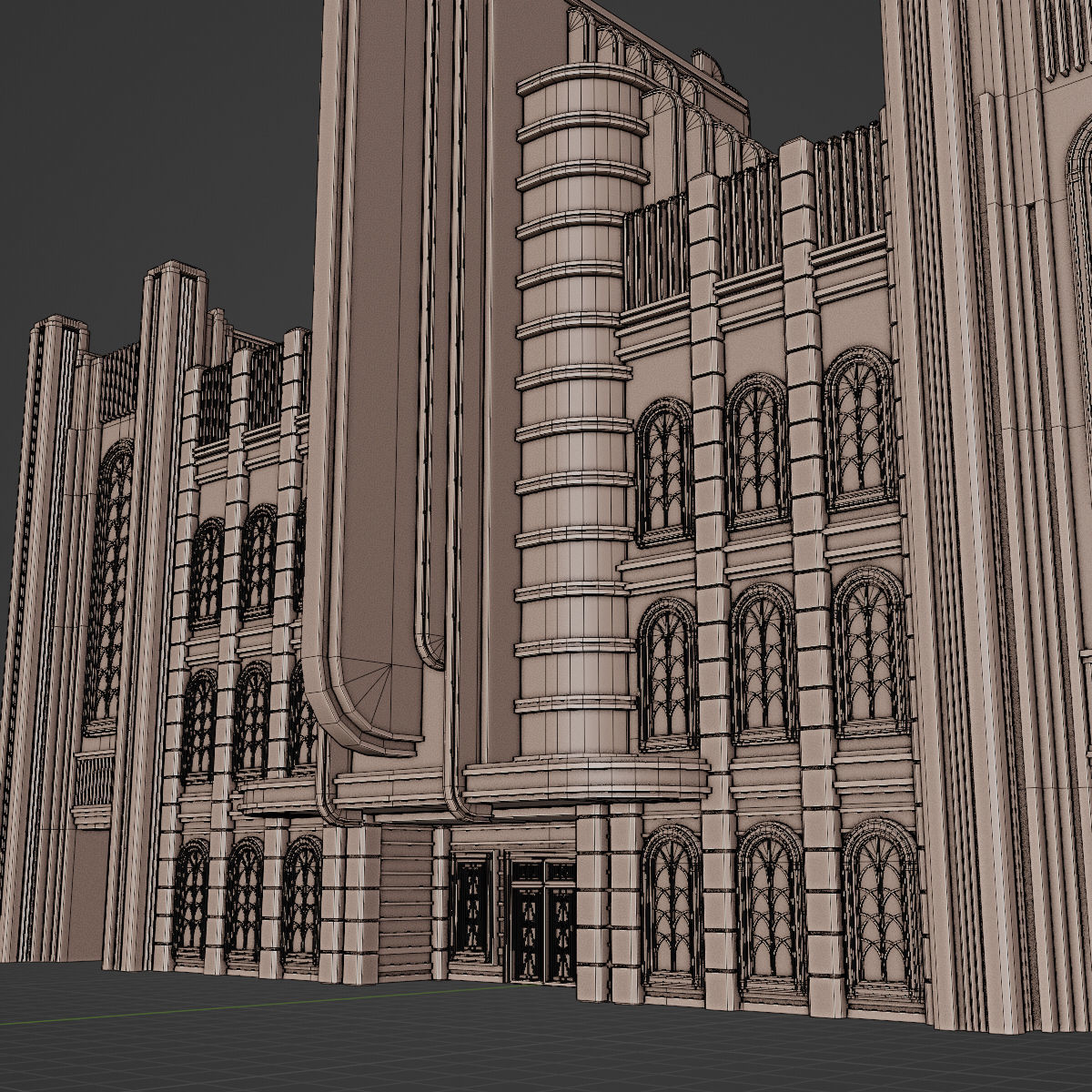 3D model ART DECO STEAMPUNK BUILDING 05 VR / AR / low-poly | CGTrader