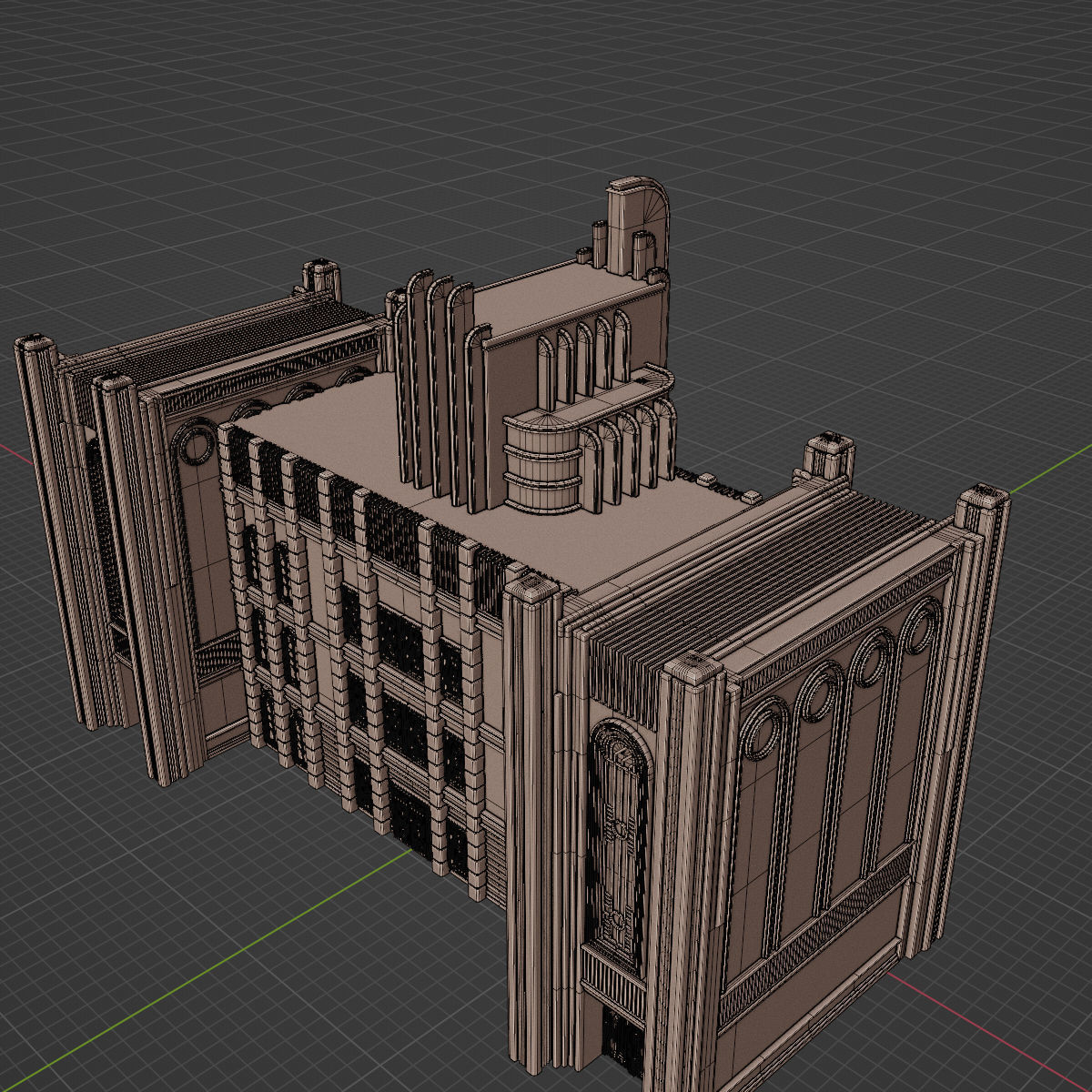 3D model ART DECO STEAMPUNK BUILDING 05 VR / AR / low-poly | CGTrader
