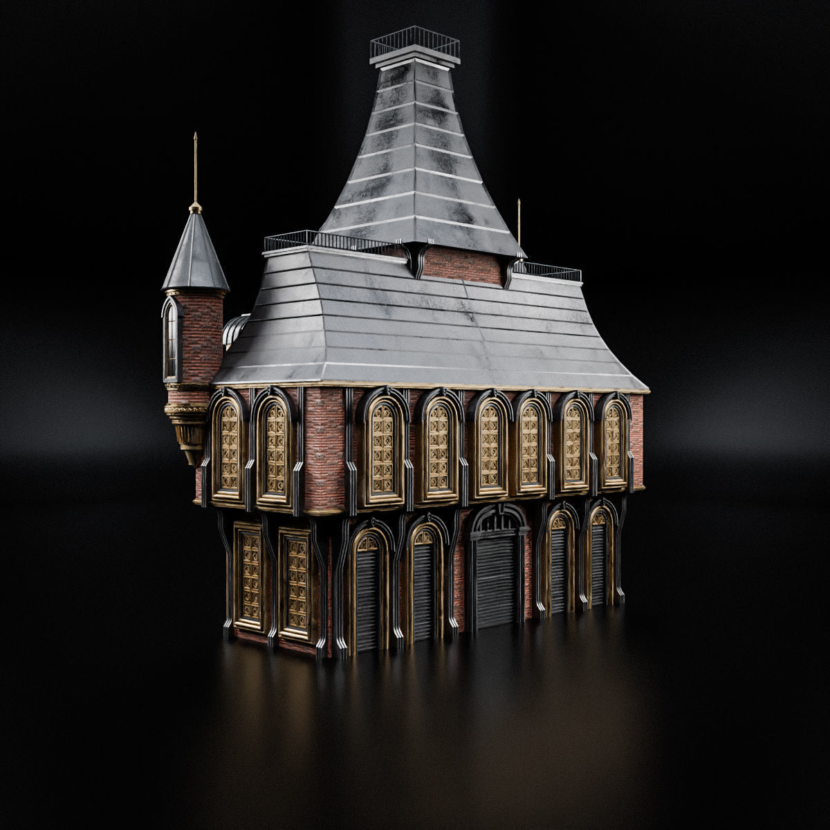 3D model ART DECO STEAMPUNK BUILDING 06 VR / AR / low-poly | CGTrader