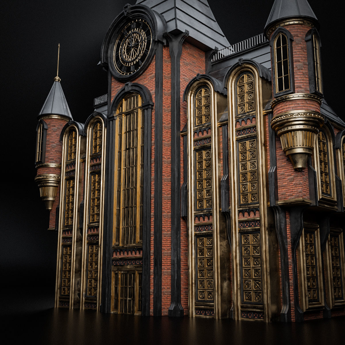 3D model ART DECO STEAMPUNK BUILDING 06 VR / AR / low-poly | CGTrader