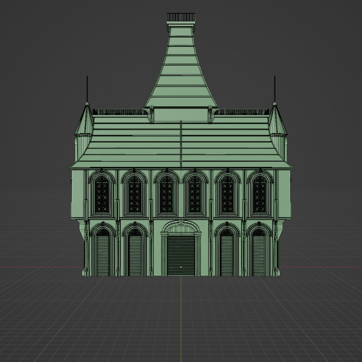 3D model ART DECO STEAMPUNK BUILDING 06 VR / AR / low-poly | CGTrader