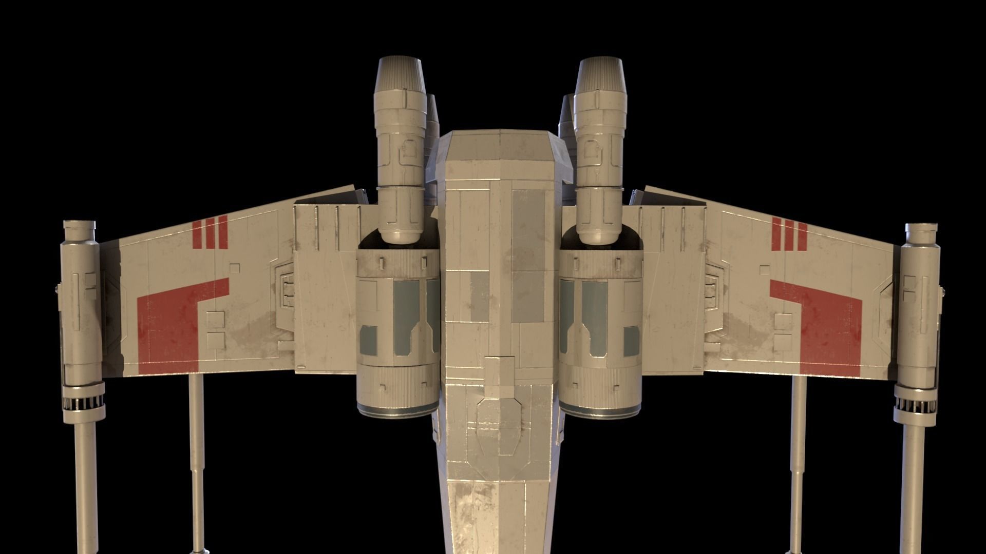 3D model X Wing lowpoly game ready 3D model star wars - fighter VR / AR ...