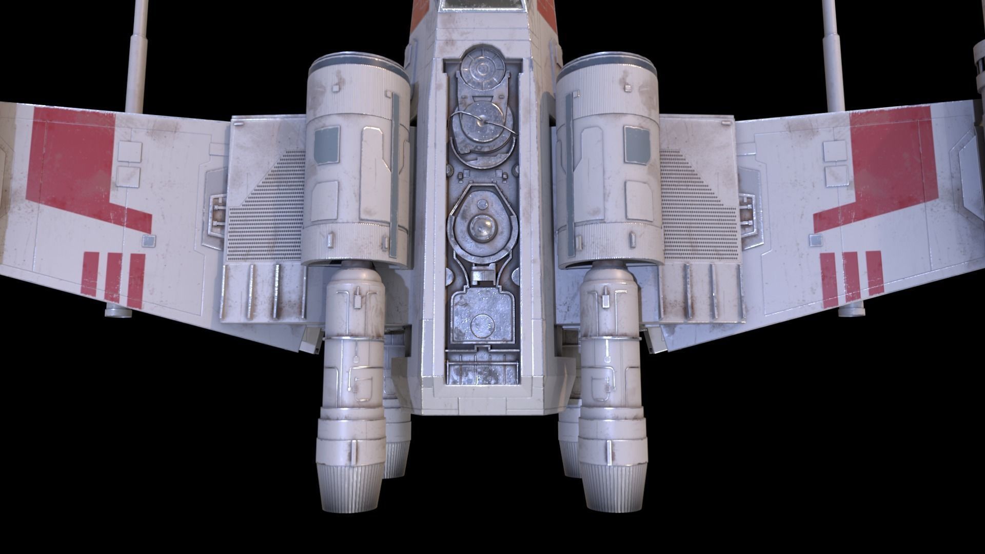 3D model X Wing lowpoly game ready 3D model star wars - fighter VR / AR ...