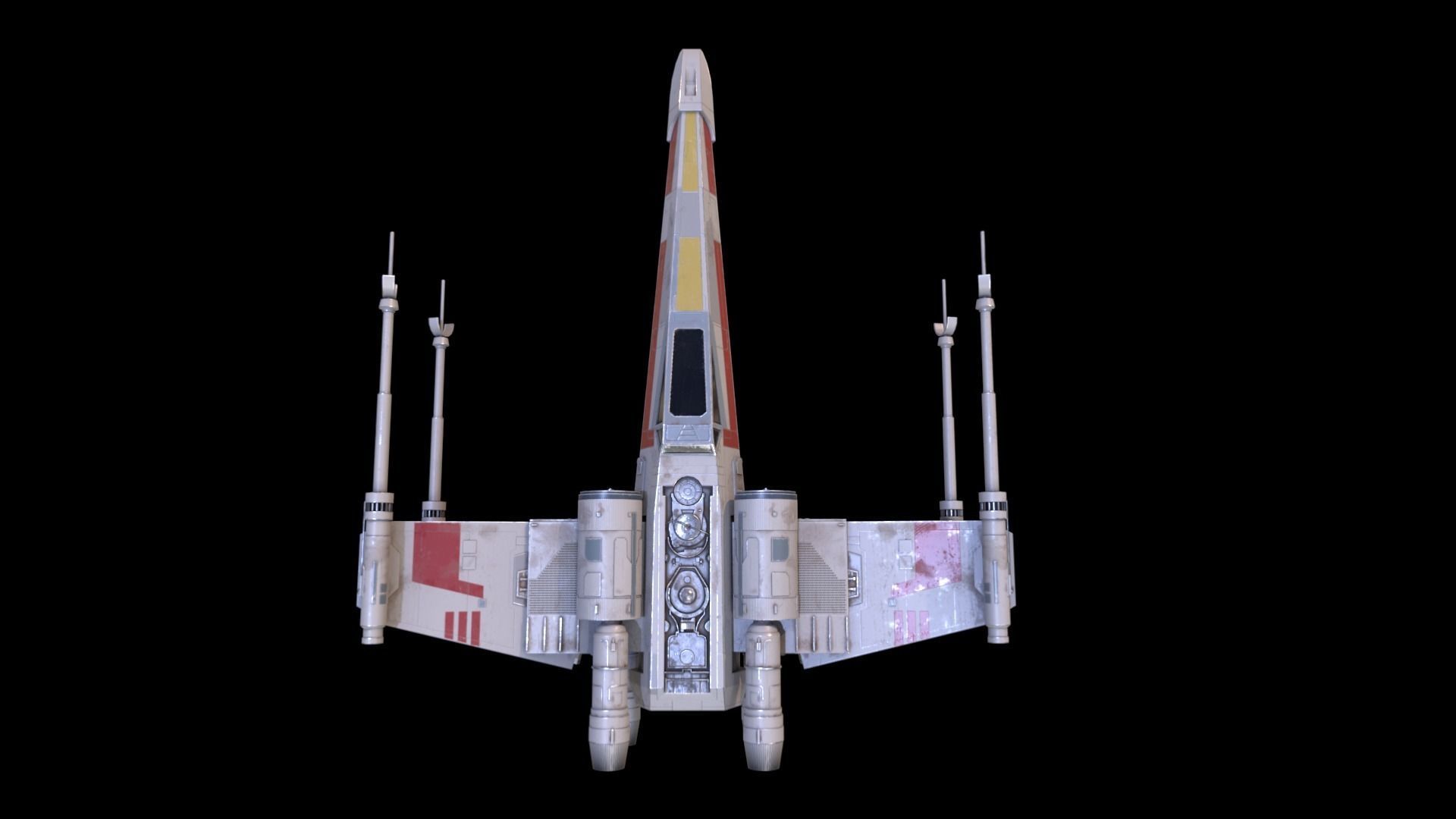 3D model X Wing lowpoly game ready 3D model star wars - fighter VR / AR ...