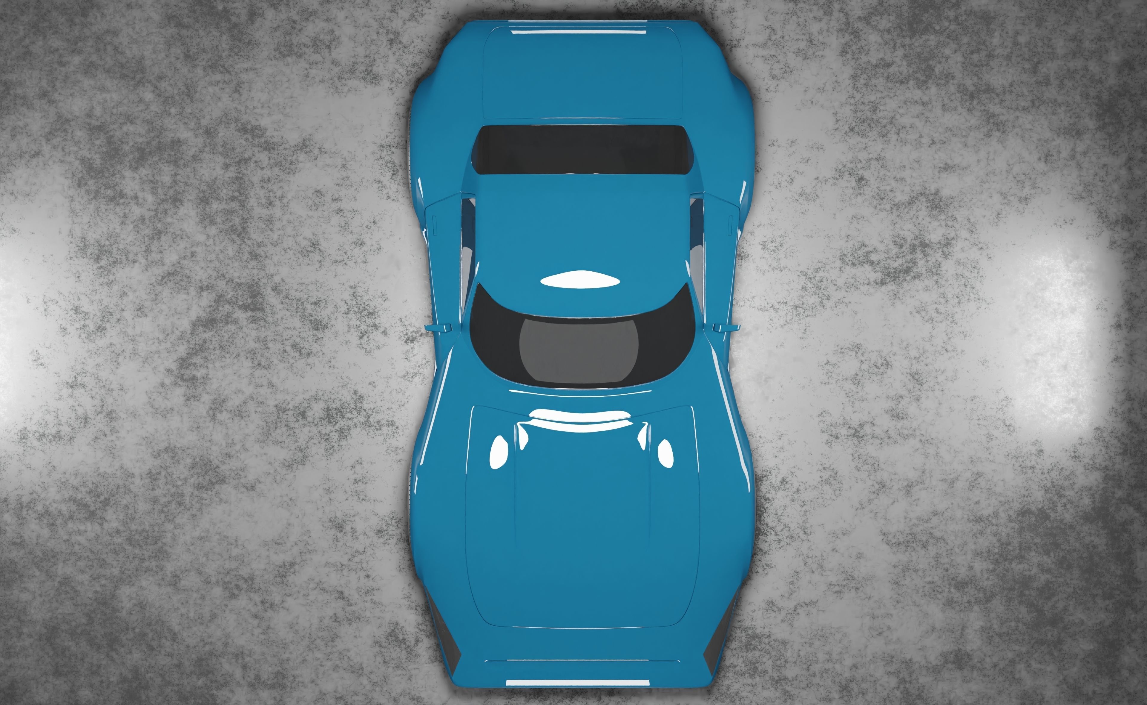 Blue sport car concept model 3D model | CGTrader