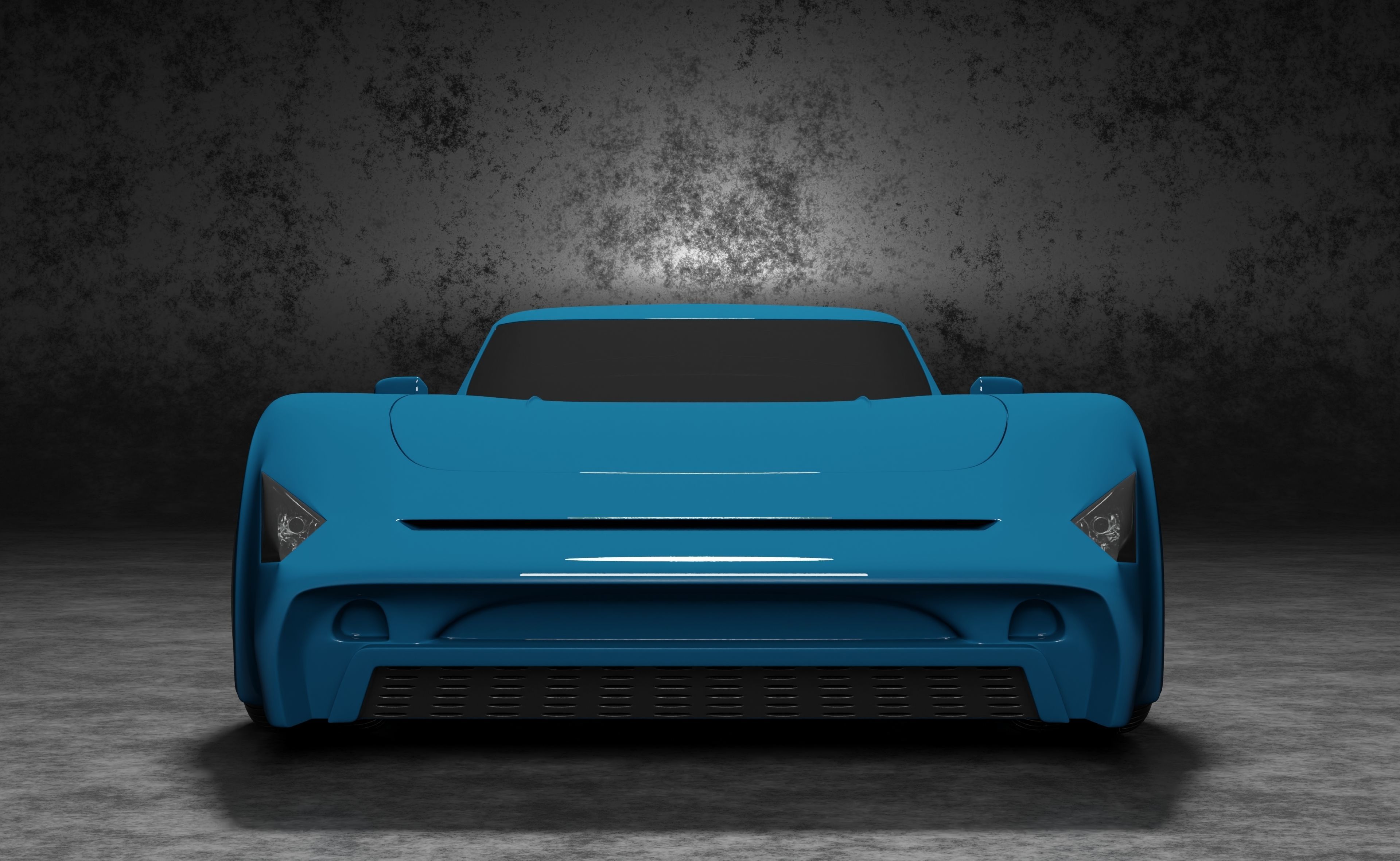 Blue sport car concept model 3D model | CGTrader