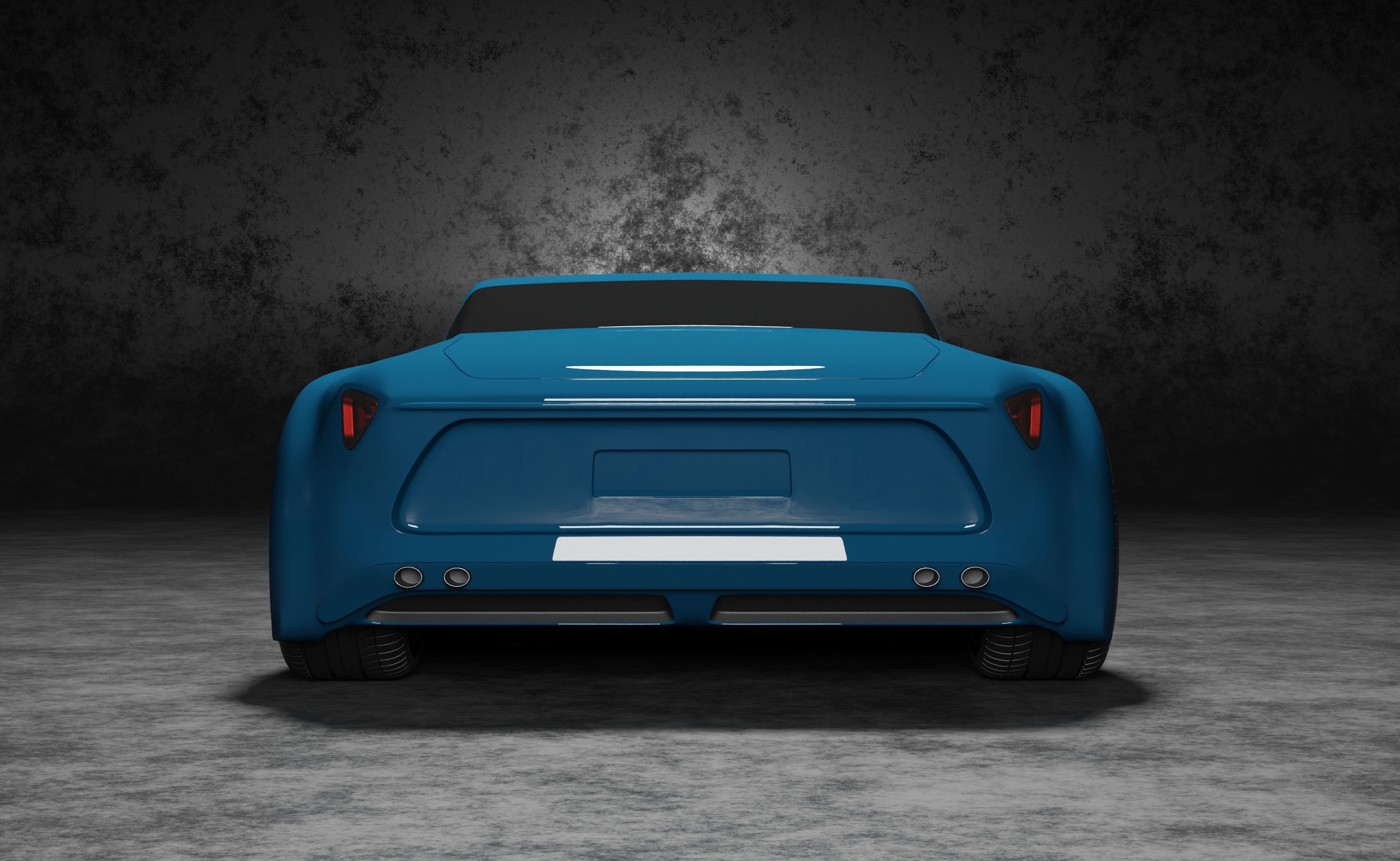 Blue sport car concept model 3D model | CGTrader