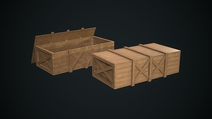3D model Wooden open and closed boxes VR / AR / low-poly | CGTrader