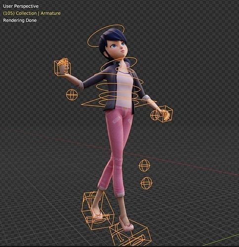 3D model Miraculous Marinette Animated Rigged 2022 Low-poly 3D model VR ...