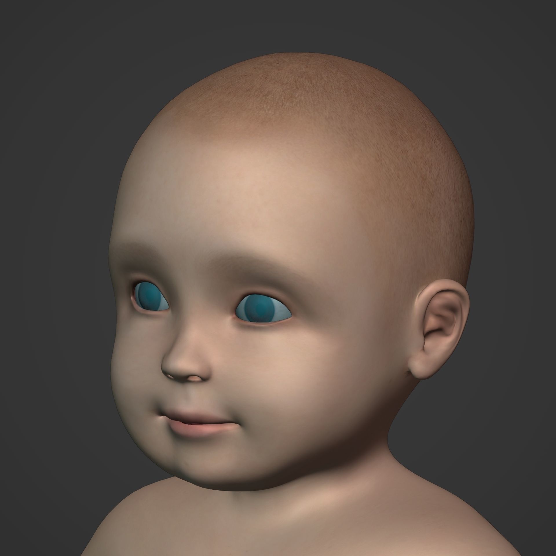 3D model Baby with 3 Skin Textures VR / AR / low-poly | CGTrader