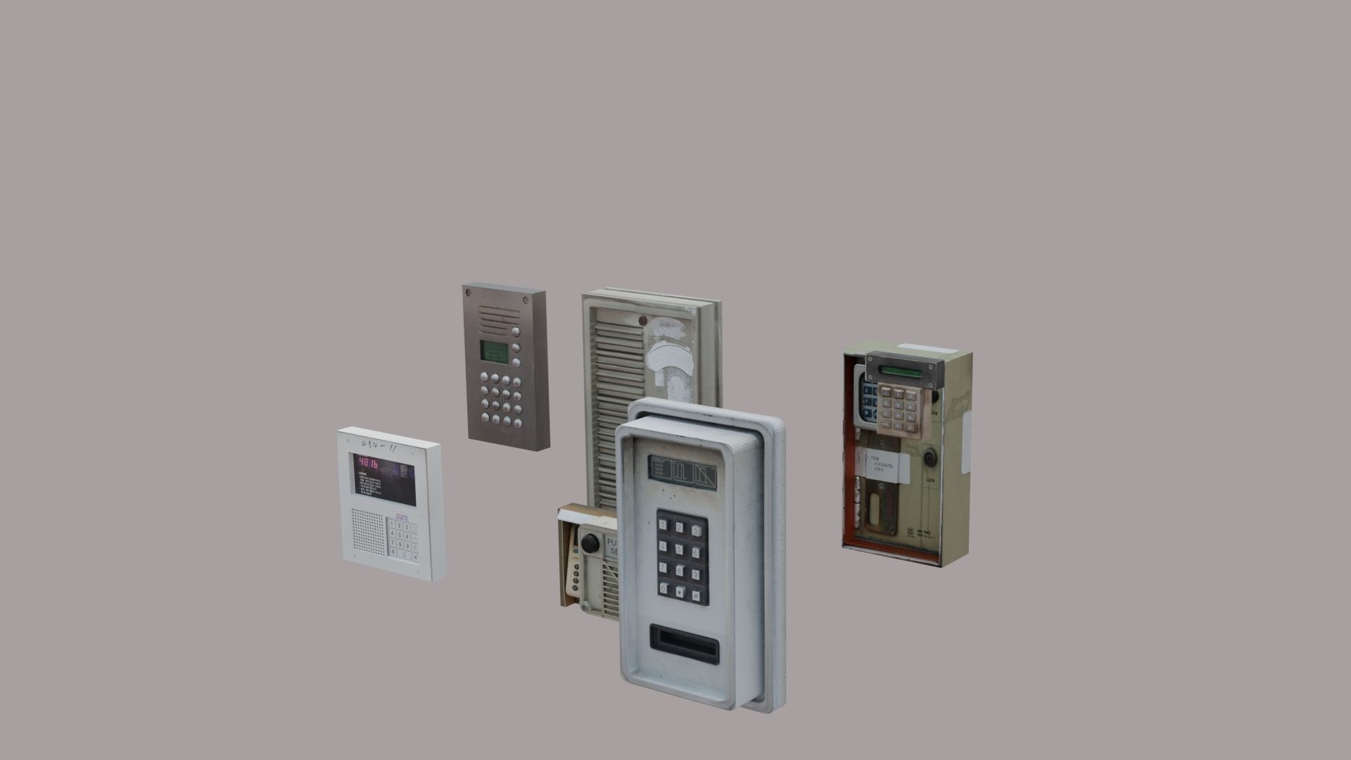 Intercom collection telephones and other electronic devices free 3D ...