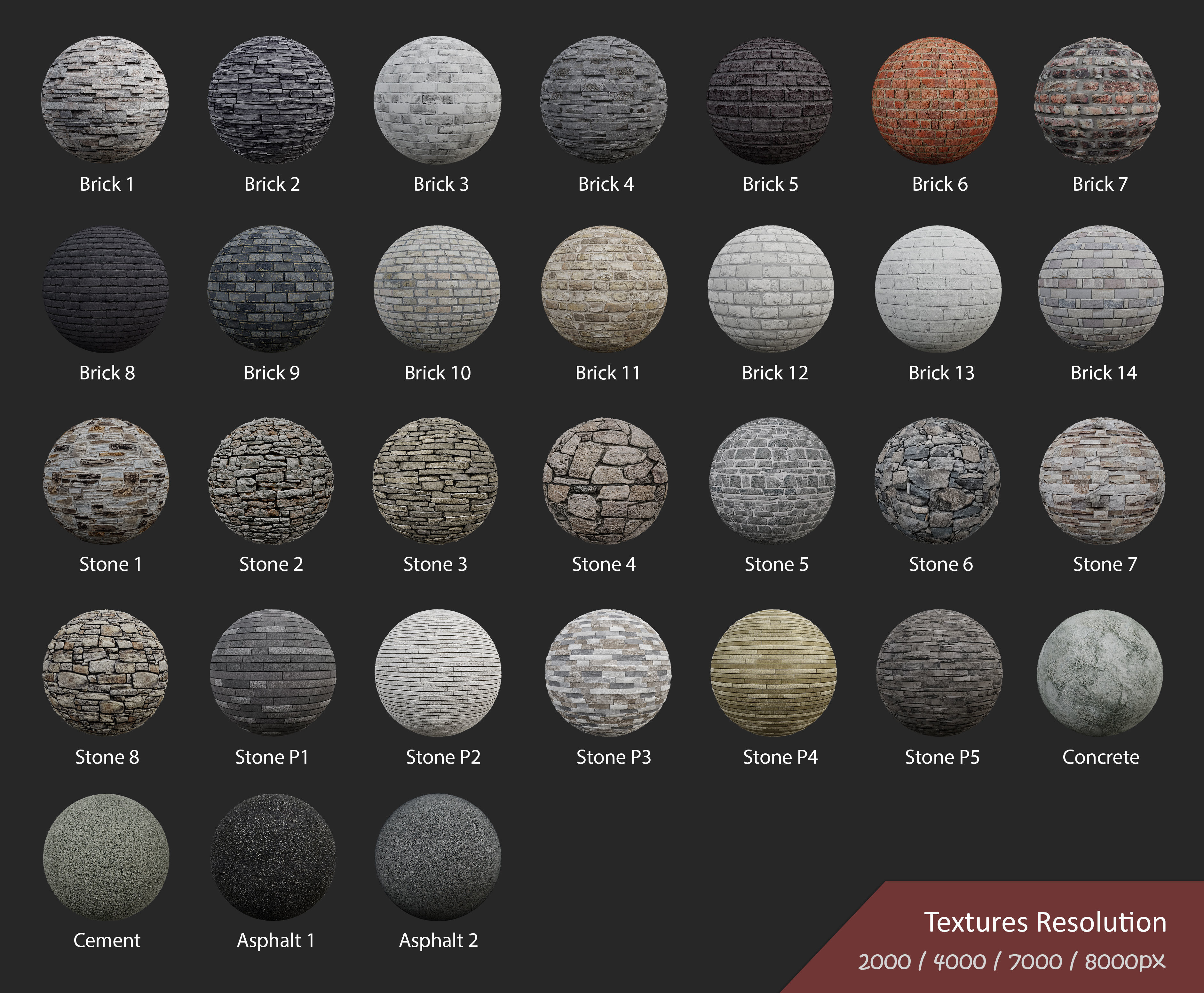 Stone and Brick Material 3D model | CGTrader