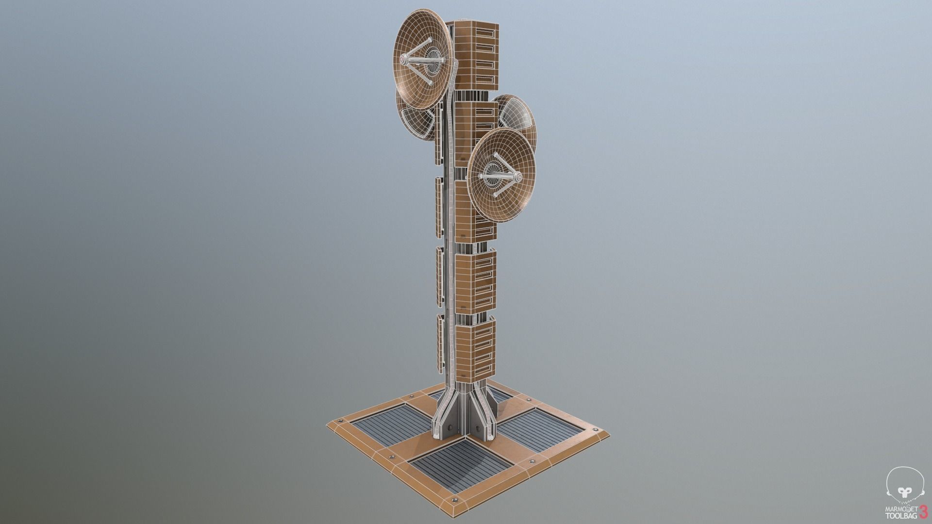3D model Sci Fi Communications Tower VR / AR / low-poly | CGTrader