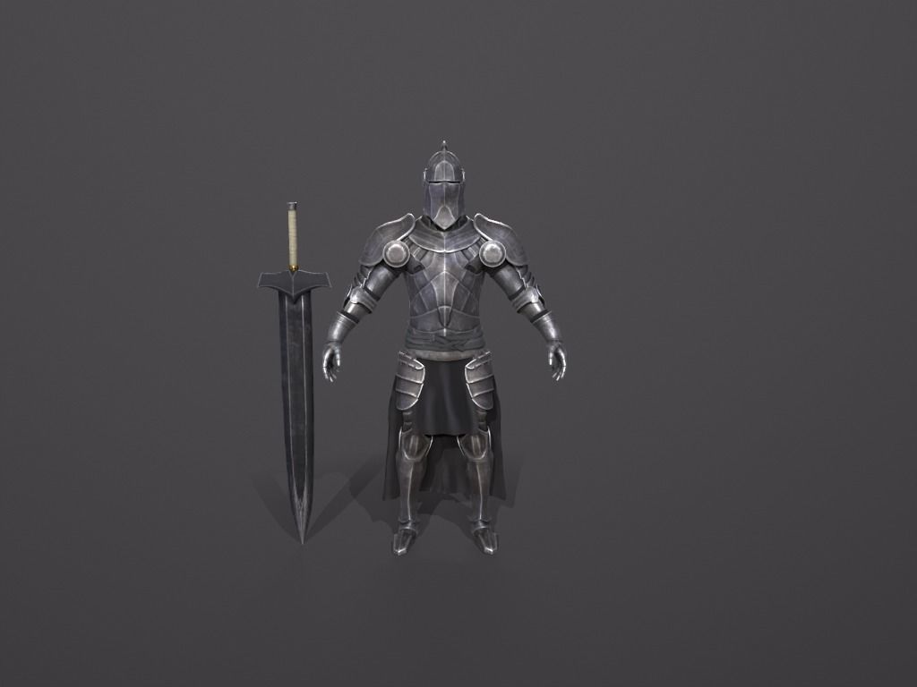 3D model Knight 3d character low poly Low-poly 3D model VR / AR / low ...