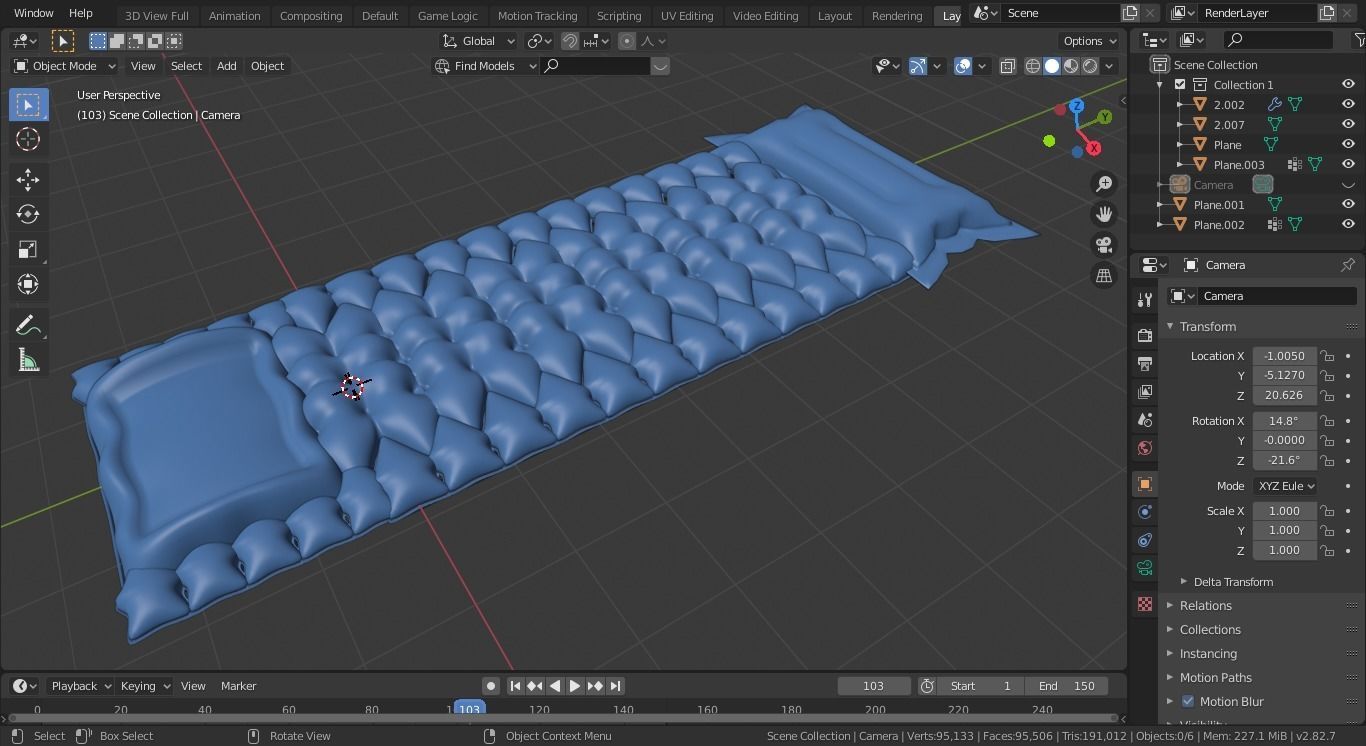 air mattress 3D model 3D printable | CGTrader