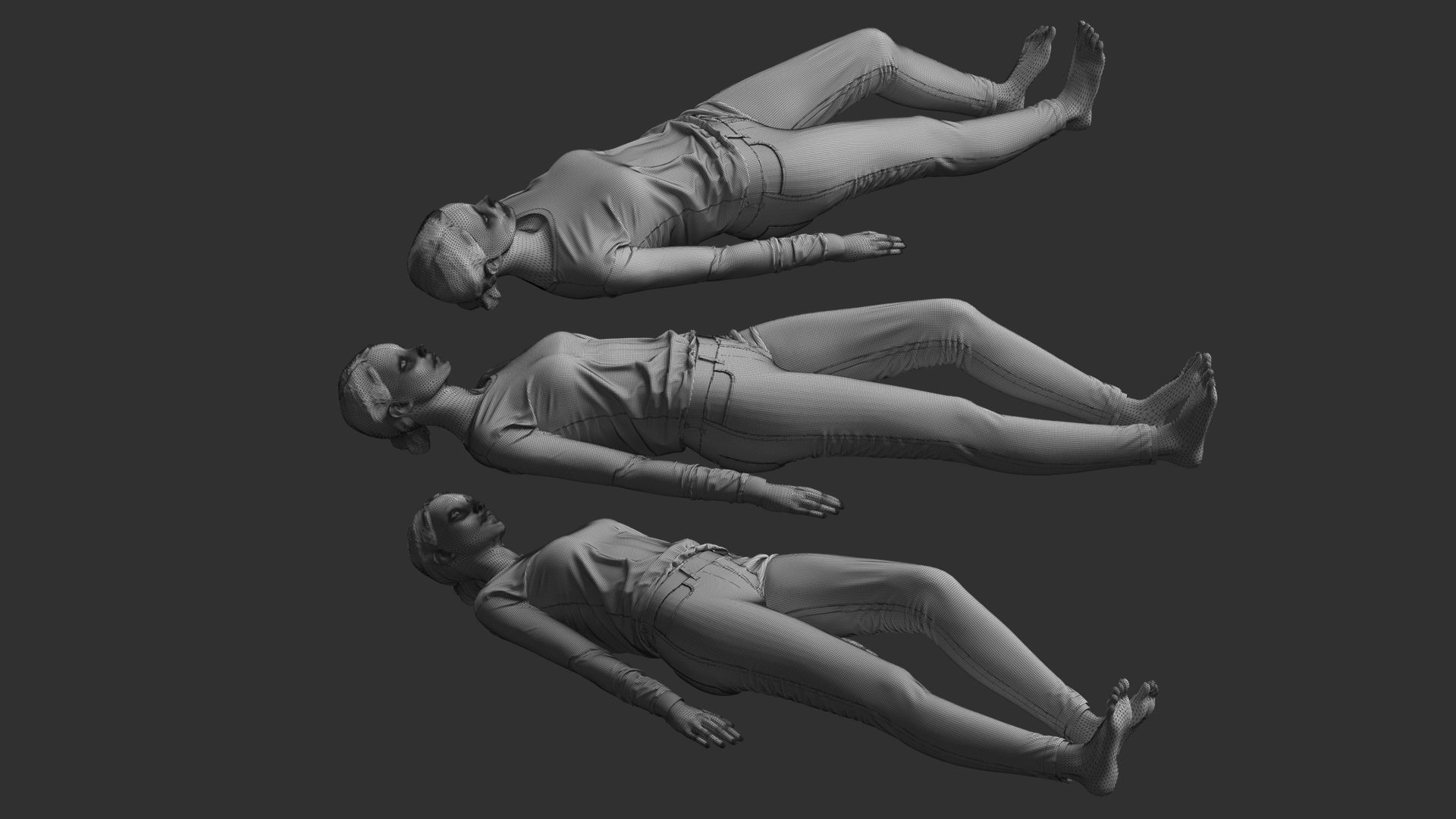 Woman Mannequin Lying 5 Tomography Poses 3D model | CGTrader