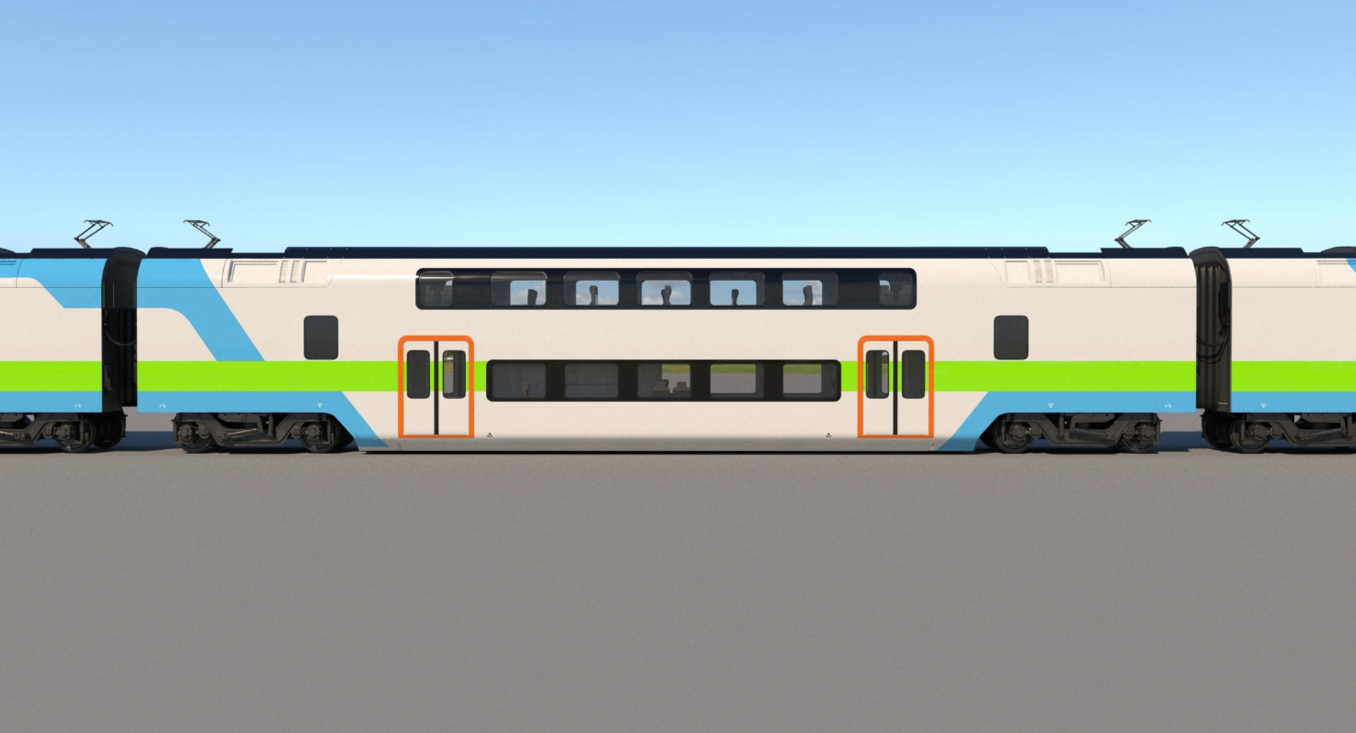 Stadler Dosto Double Decker Passenger Train 3D model | CGTrader