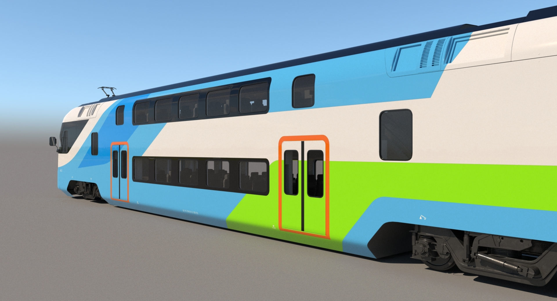 Stadler Dosto Double Decker Passenger Train 3D model | CGTrader