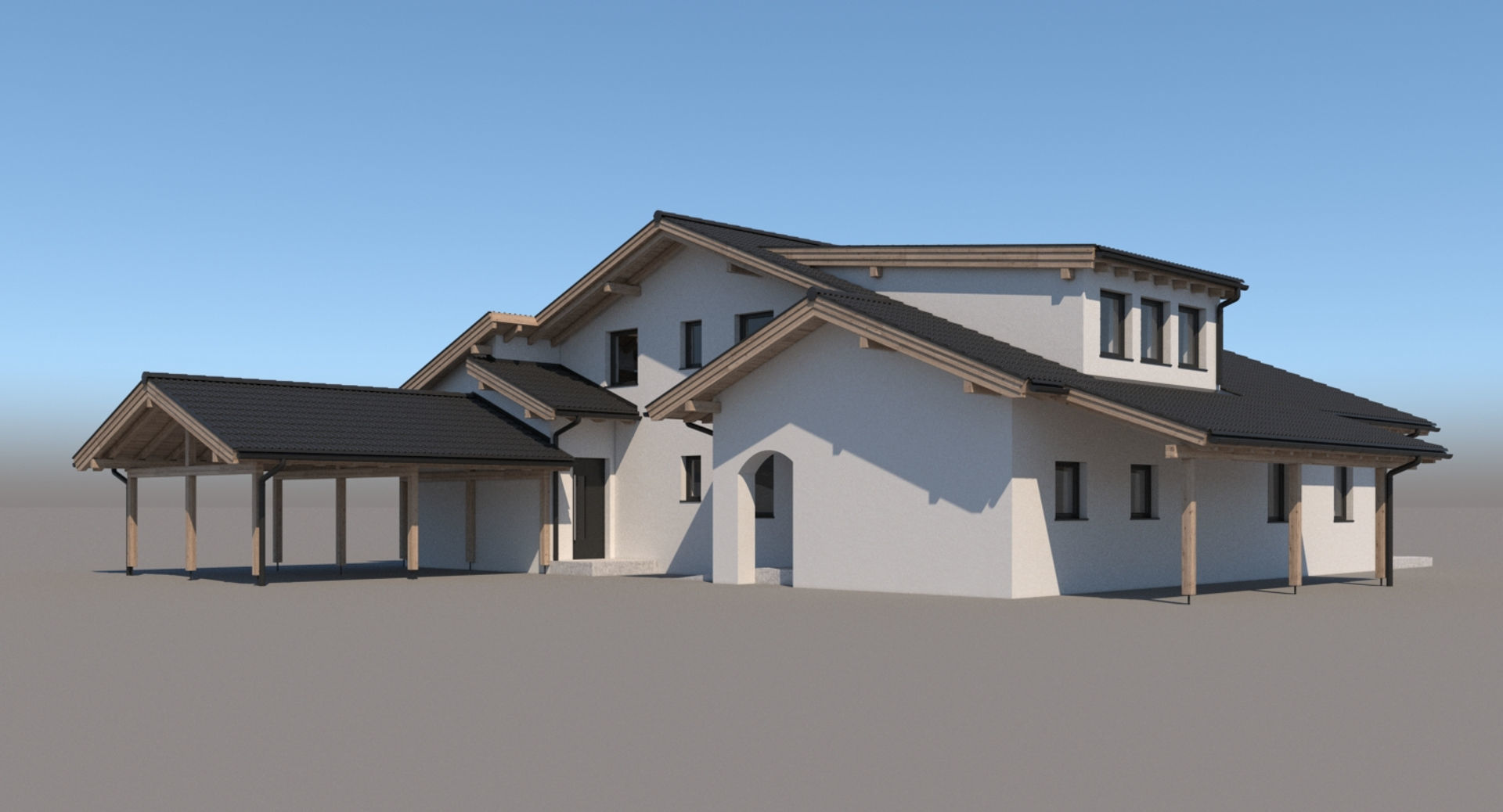 Contempory Swiss Style Chalet 3D model | CGTrader