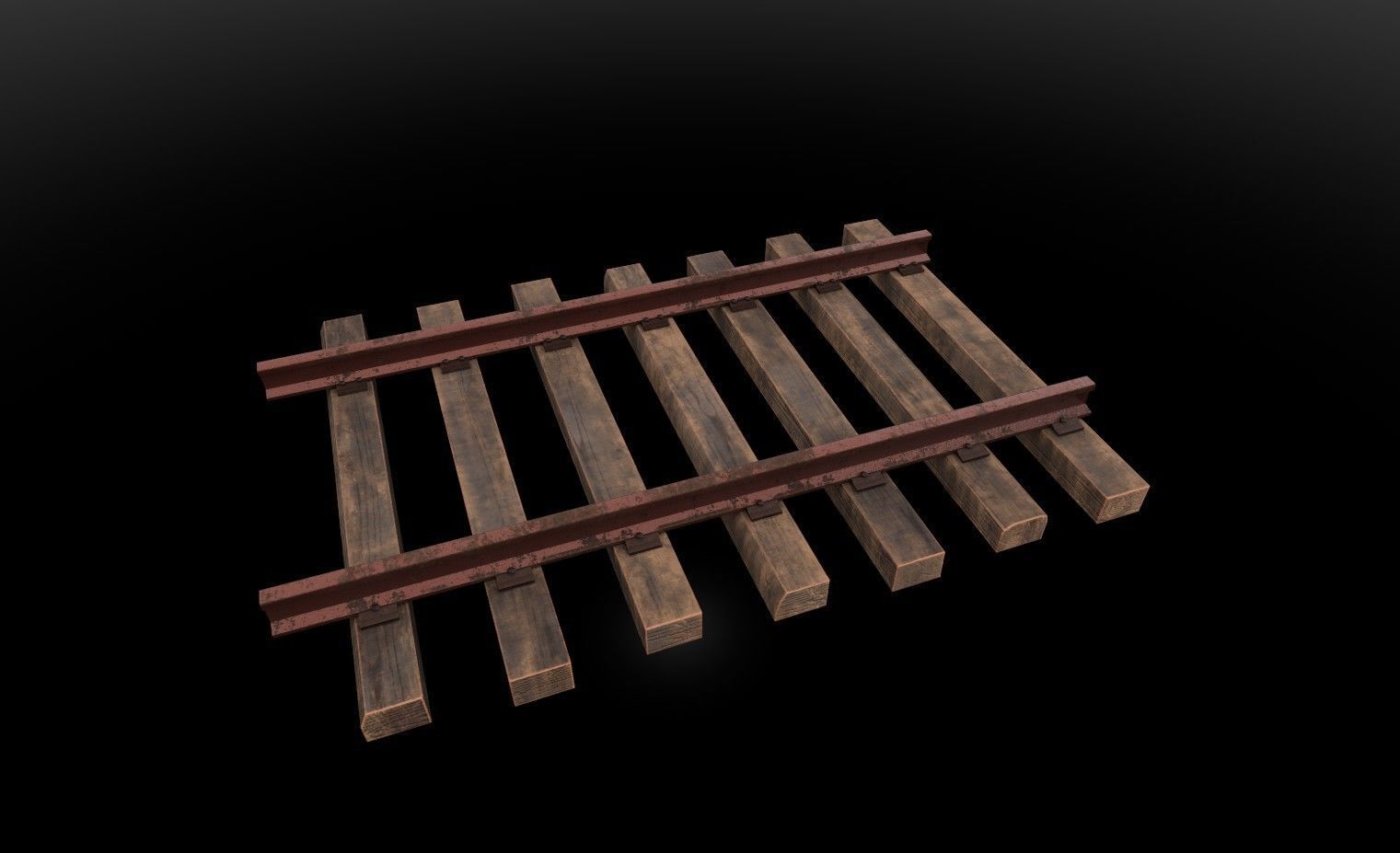 RailLine 3D Model set of wooden railroad tracks 3D model | CGTrader