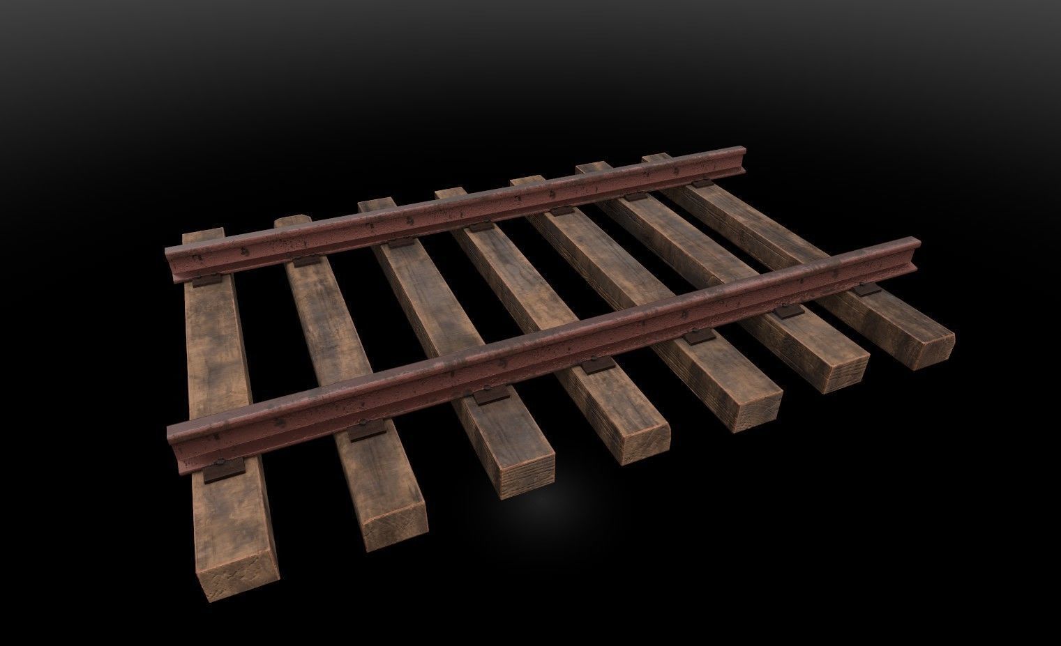 RailLine 3D Model set of wooden railroad tracks 3D model | CGTrader
